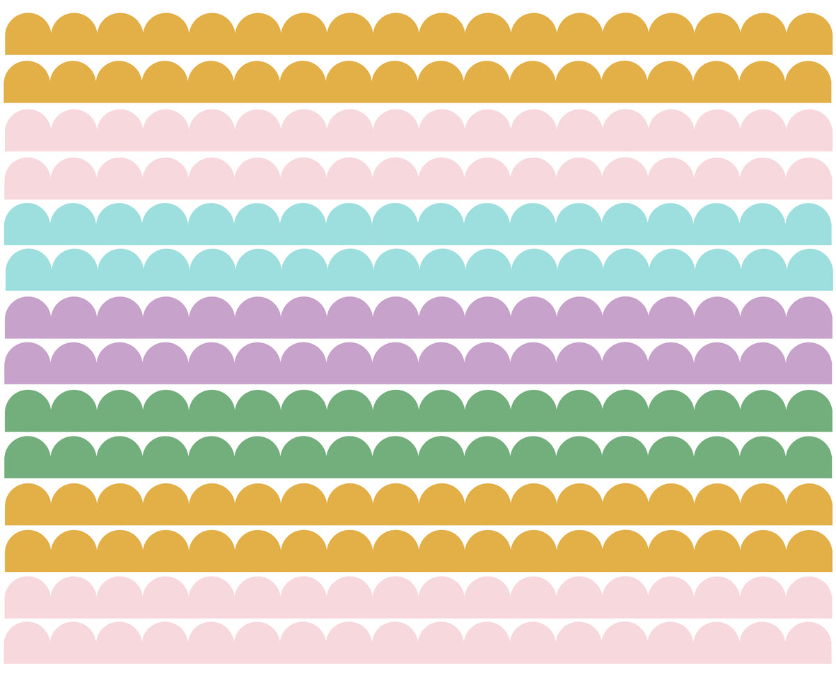 Decals Scalloped Rainbow Border Bulk Pack – Dino Raw