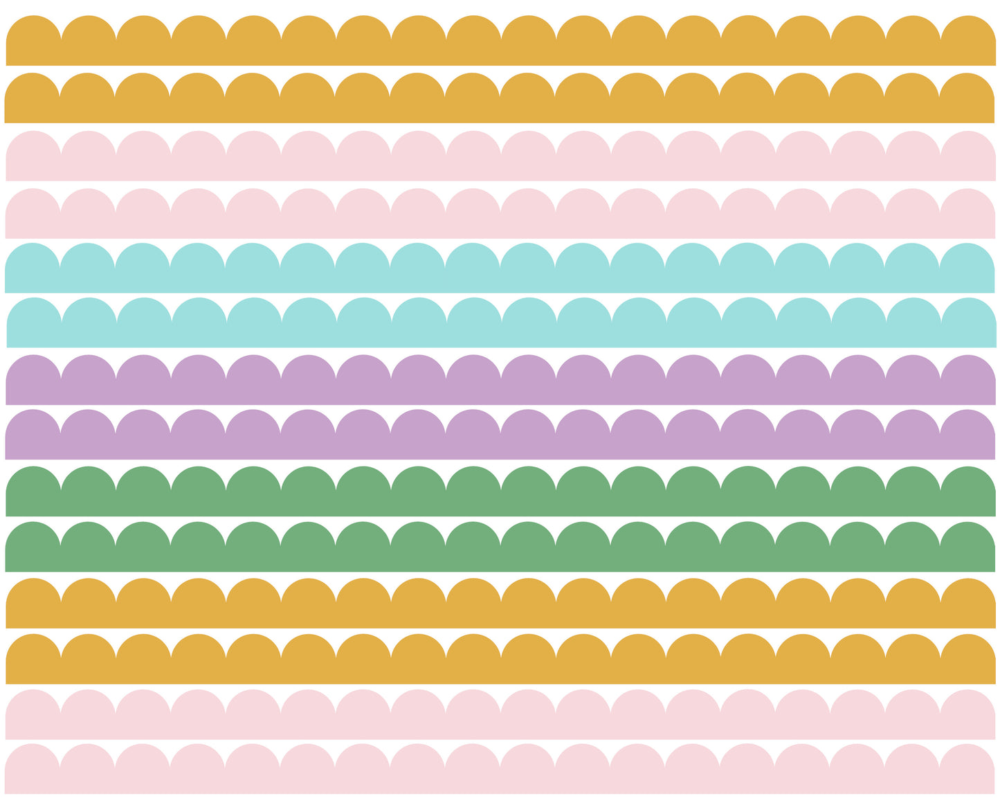 Decals Scalloped Rainbow Border Bulk Pack – Dino Raw
